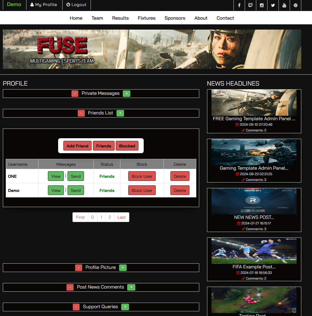 Desktop Code - Gaming Template Admin Panel